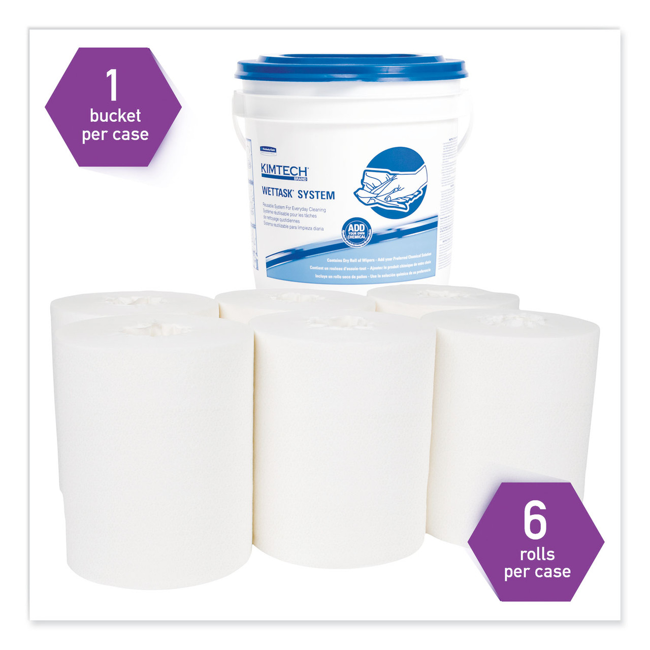 KCC0621102 Kimberly Clark Wipers for Wettask System Bleach Disinfectant ...