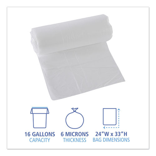 Commercial trash bags 15 gallon 24x33 6 mic case of 1000