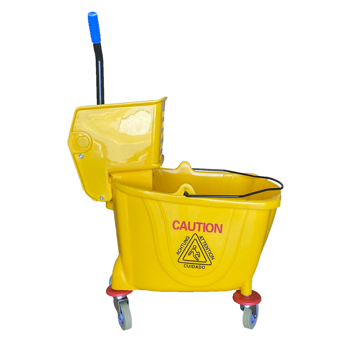 Mop Bucket with Side Press Wringer Combo Yellow 35 Quart by Cleaning ...