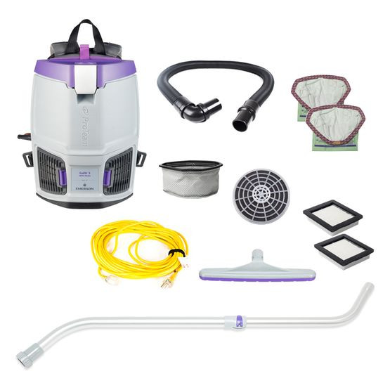 Proteam 107748 GoFit 3 Backpack Vacuum with 107628 Telescoping Wand and ...