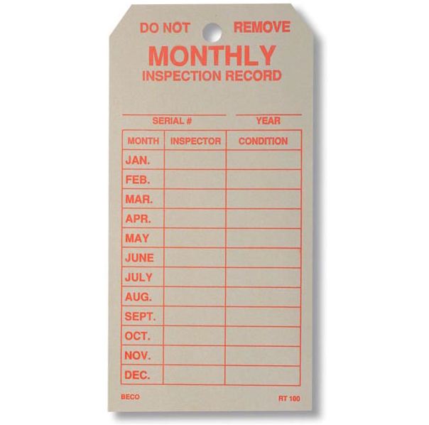 Monthly Inspection Tag