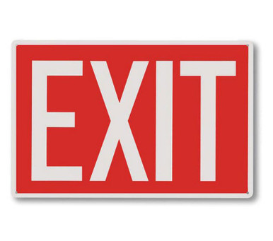 Rigid Plastic Directional Exit Signs 12" x 8"