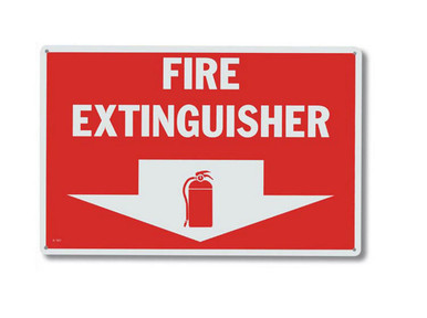 A107 Aluminum Fire Extinguisher Sign 12" x 8"