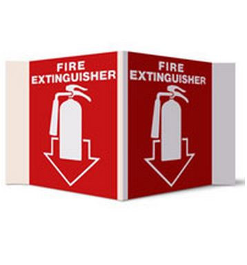 3-D Rigid Plastic Fire Extinguisher Signs PTD-182