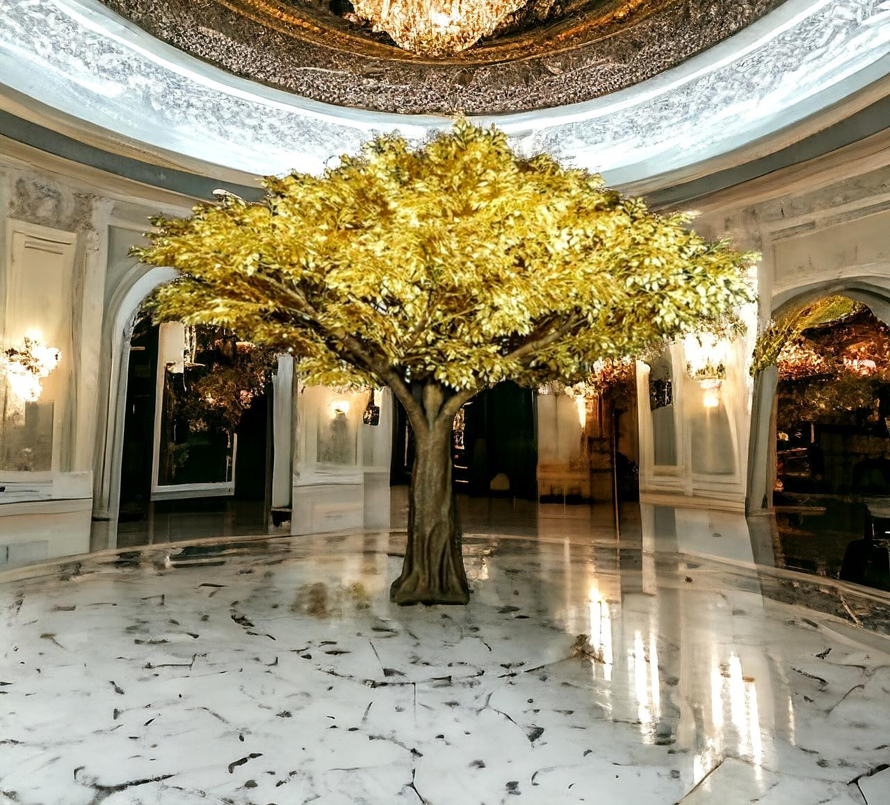 Large fake indoor trees store