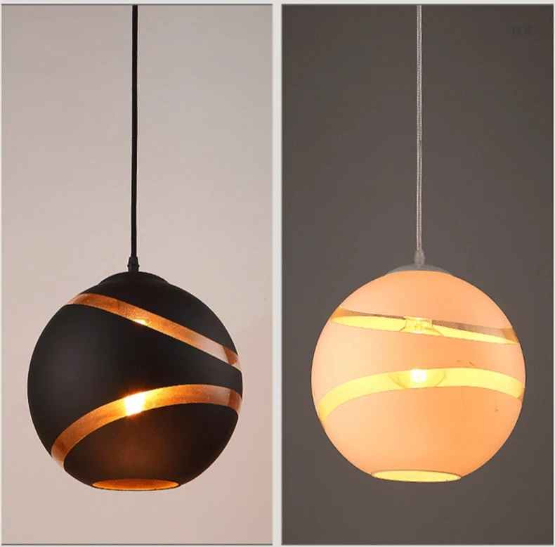 Cora: Modern Round Pendant Light - Black and White Hanging Lights ...