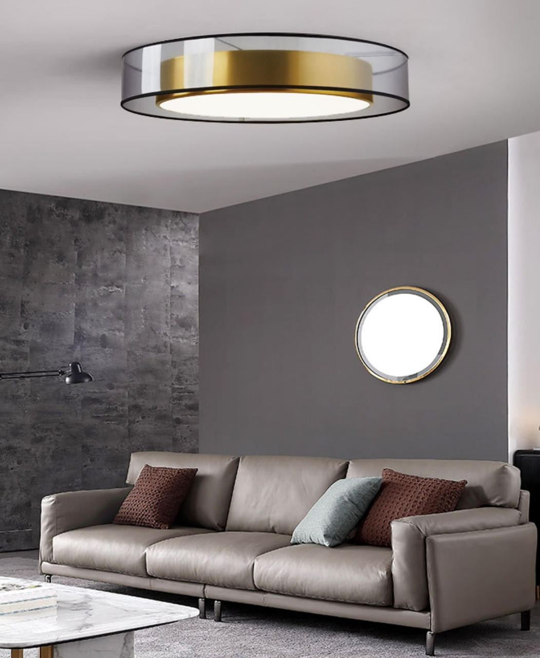 Black And Gold Flush Mount Light