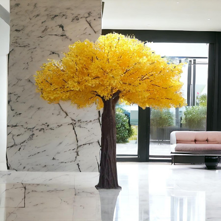Mylo: Yellow Artificial Tree - Artificial Ginkgo Tree - Realistic ...