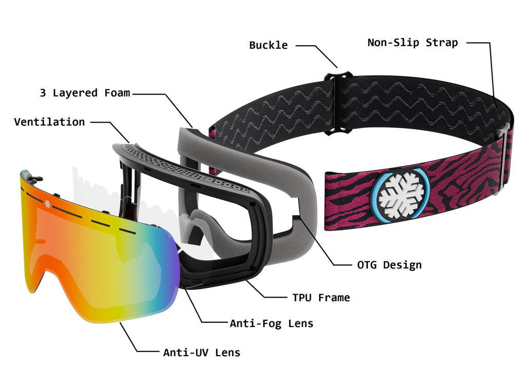 Snowledge Ski Goggle Halo - Rose Red - Peach Frame/Revo Orange Lens ...
