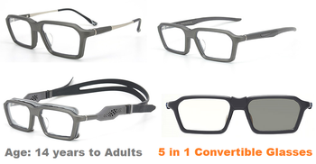 Convertible Prescription Sports Goggles Glasses Grey GogglesNMore