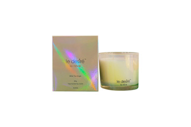 le reve 'Laser Pearlised Jar' Soy Candle 255g White Tea Ginger - Bed ...