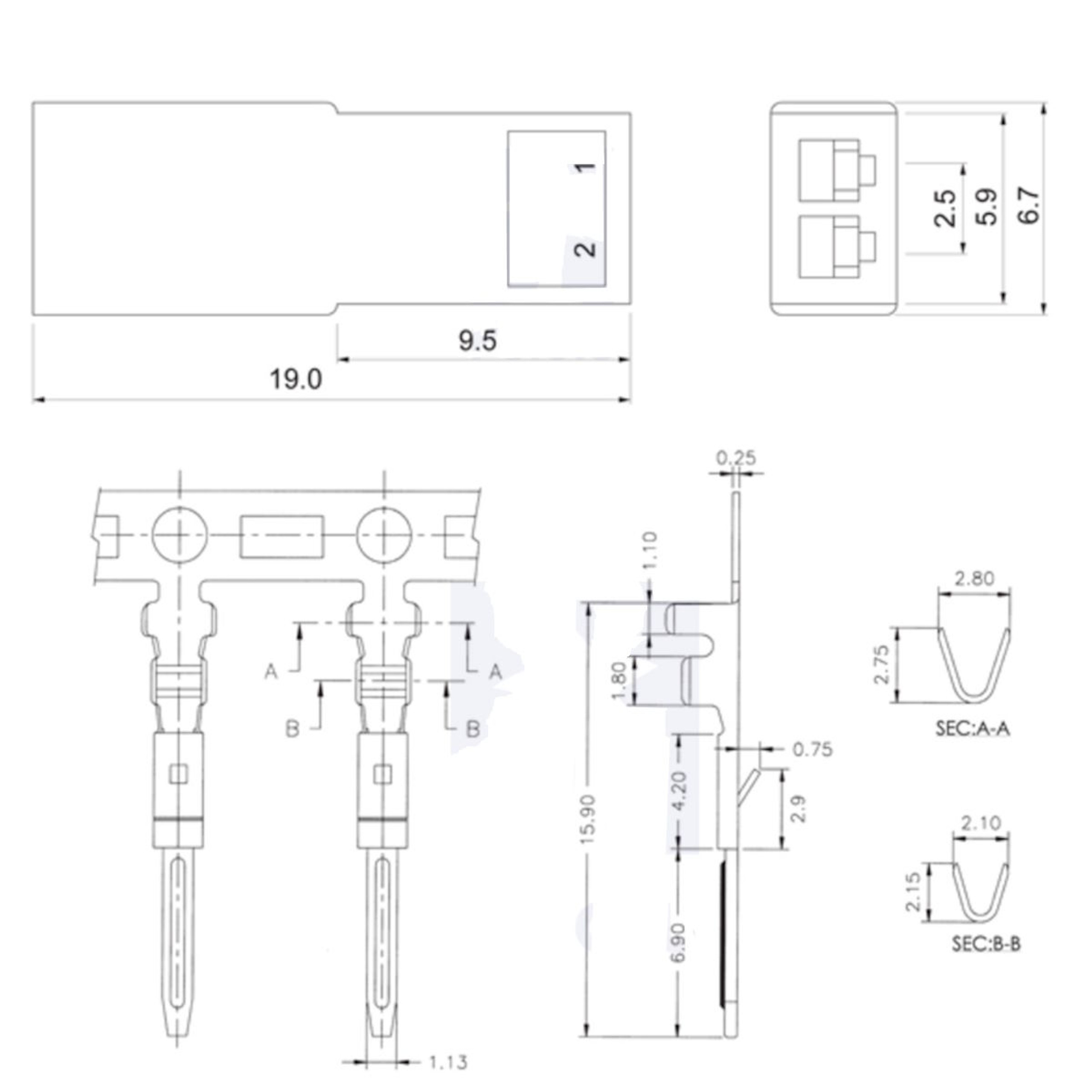 JST RCY Connector Pack, Male (3 Pack) JST RCY Connector Pack, Male (3 Pack)