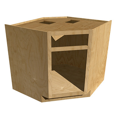 Angled Base Cabinet with Drawer - White Oak