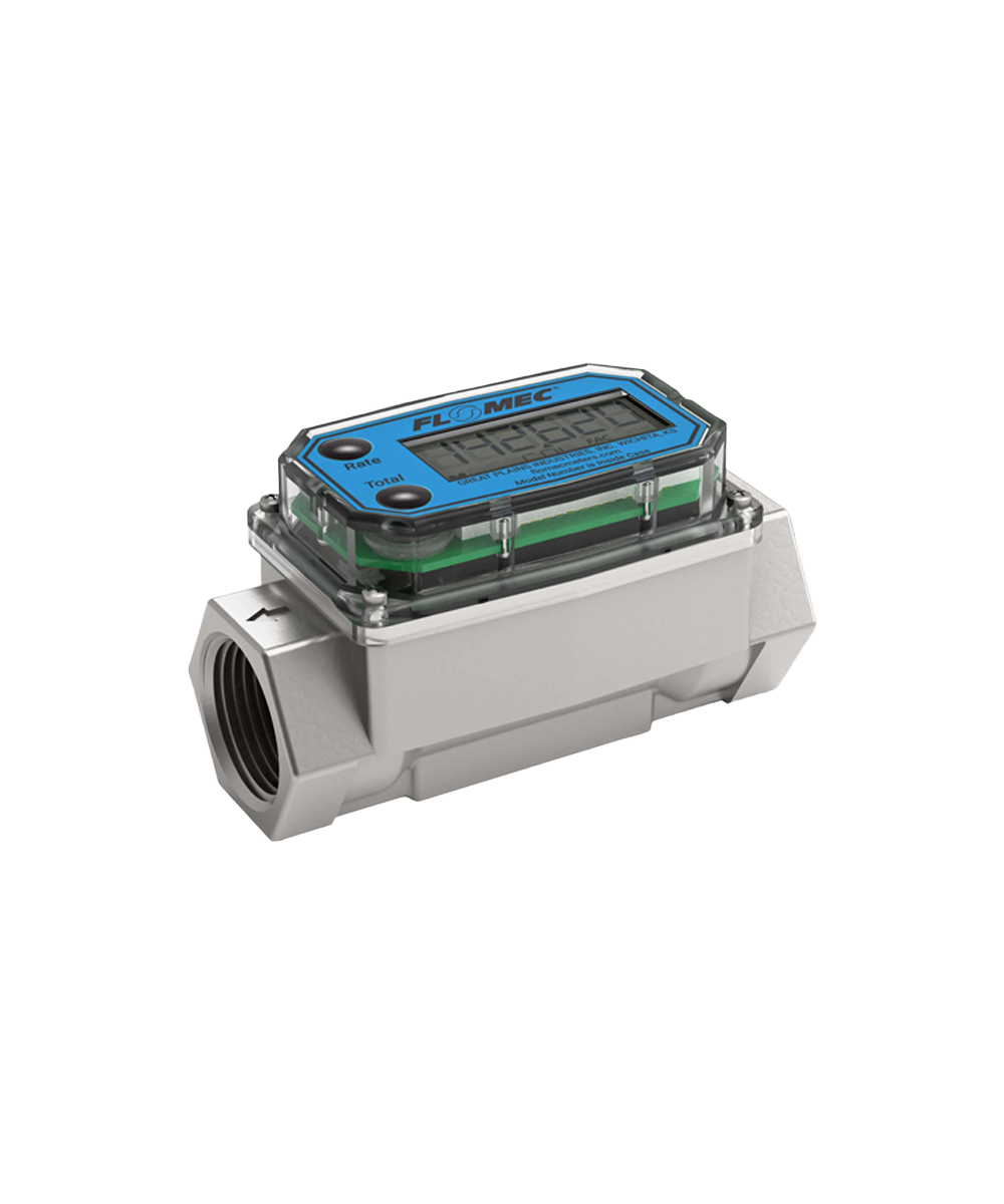 GPI Flomec G2S10NQ9GMA 1" NPTF Stainless Steel Flow Meter, 5-50 GPM ...