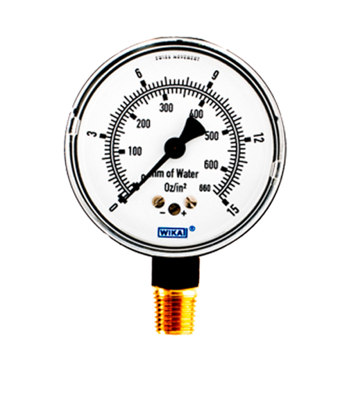 WIKA Type 611.10 Low Pressure Gauge 0-15 oz per sq in 9851780 - FLW, Inc.