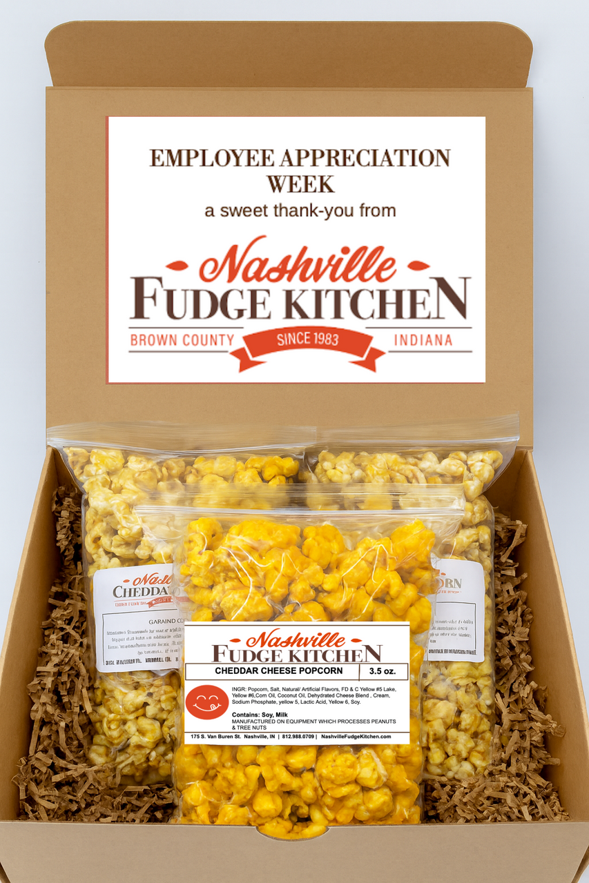 Employee Appreciation Popcorn Trio Gift Box | Caramel, Cheddar & Kettle ...