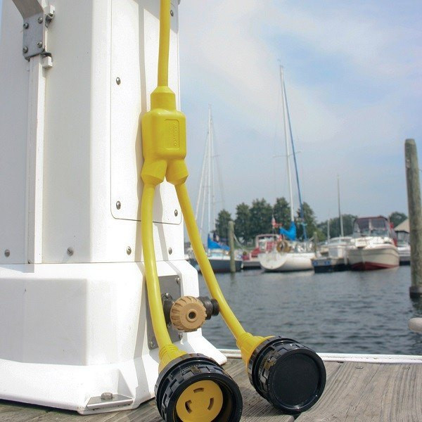 Marinco Y Shore Power Adapter 2 30A Boat to 50A Dock