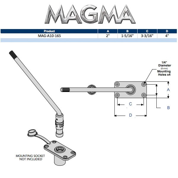 Magma Scotty/Striker Rod Holder Mount | Wholesale Marine