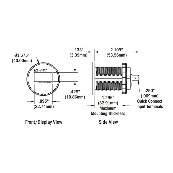Blue Sea Mini OLED DC Marine Voltmeter