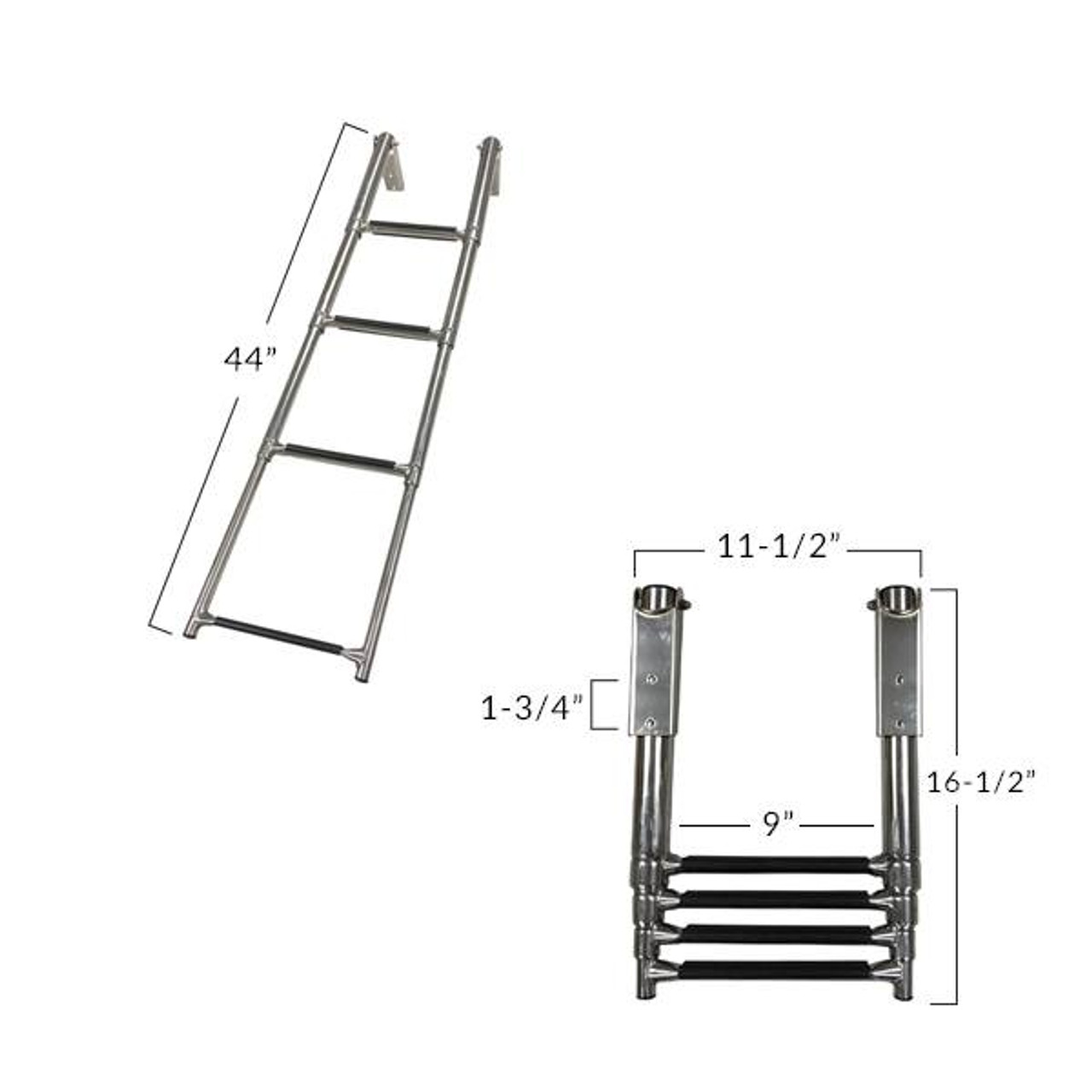 Stainless Steel Over Platform Telescoping Boat Ladder