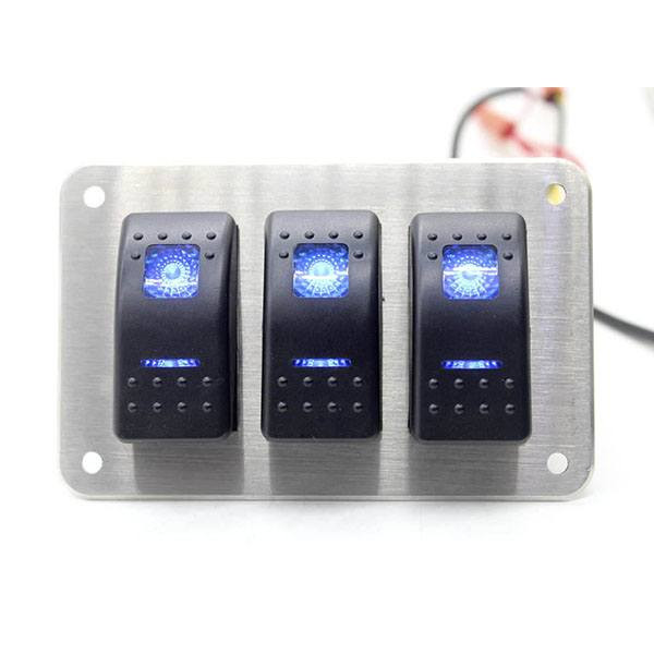 Gen3 Marine Stainless Steel 3 Rocker Switch Panel w/ LEDs