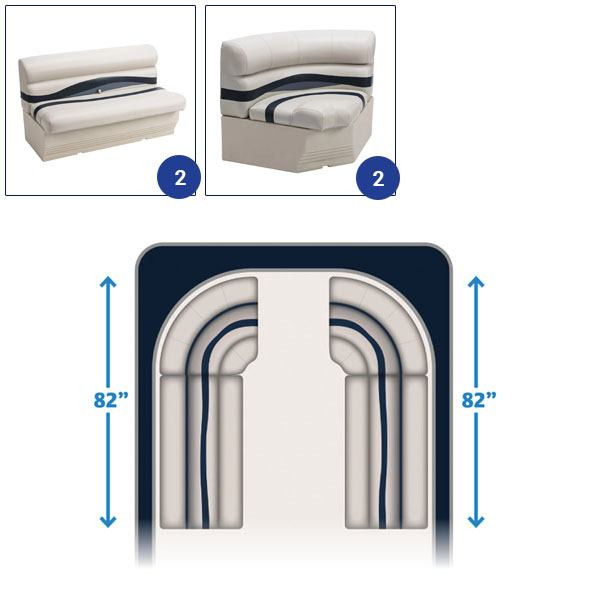 Wise Premier Radius Bow Pontoon Furniture Set | Wholesale Marine | WS14032