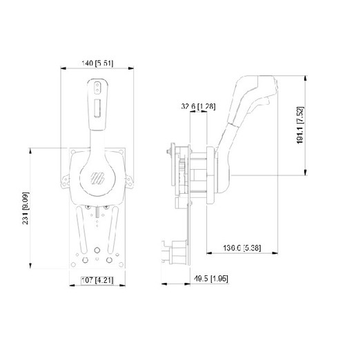 UFlex B310B Single Lever Side Mount Control