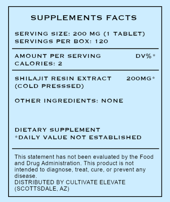 Shilajit Tablets - Cold Pressed Extract Tablets
