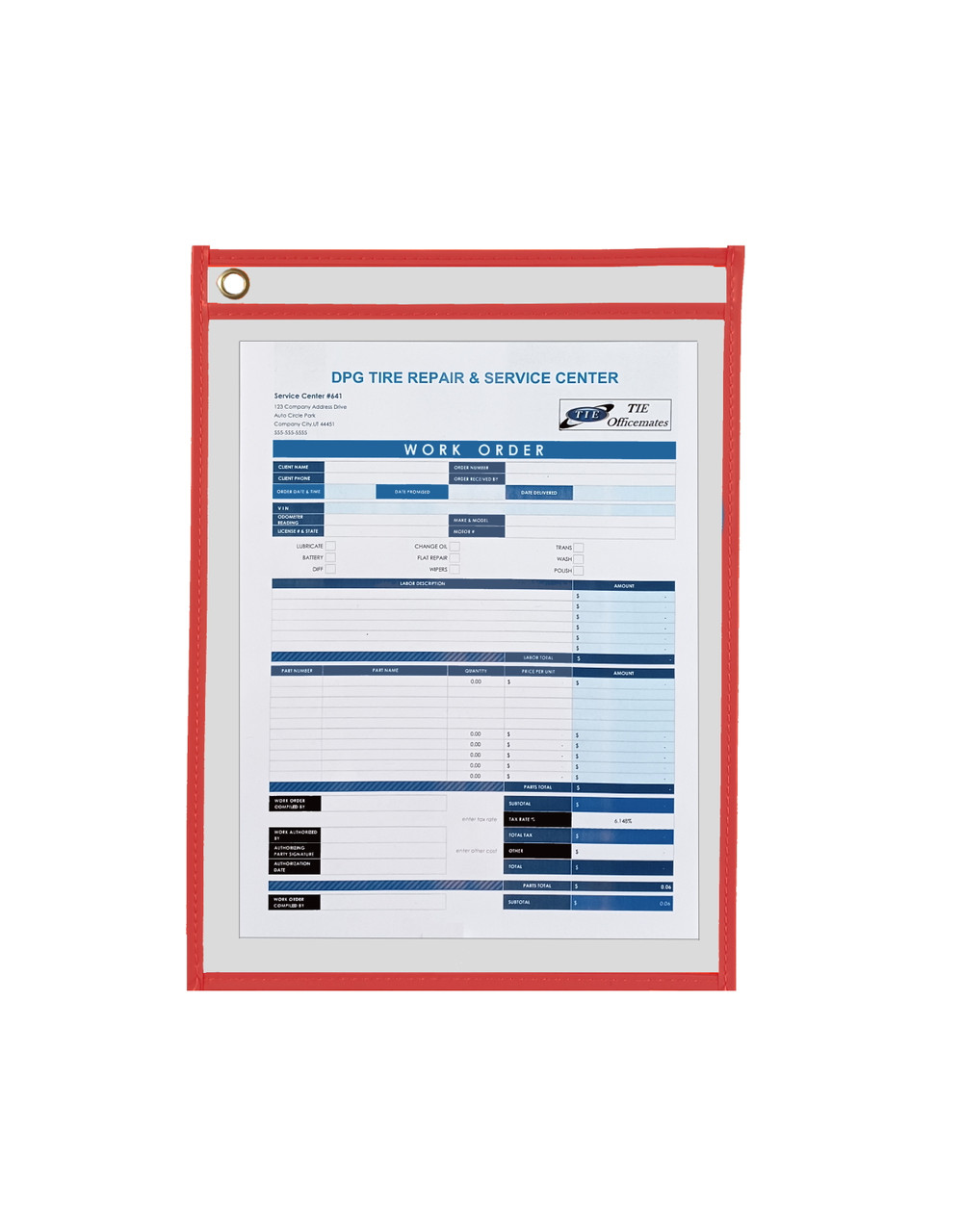 9X12 (25/Pk) Auto Repair Order Ticket Holders