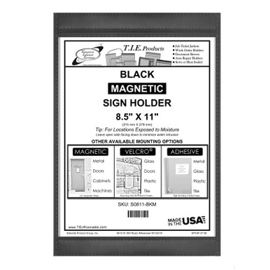 Magnetic Black Sign Holder 8-1/2 x 11 (10 Pk)