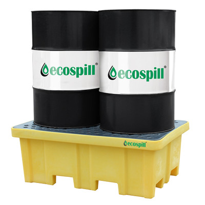 ECOSPILL PE 2Drum Spill Pallet 122x82x33cm Containment & Drain ...