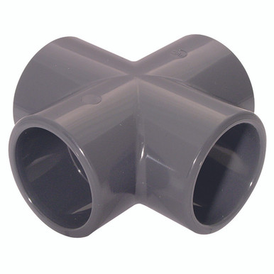 1/2" ID SOLVENT EQUAL CROSS UPVC DGREY - Signet