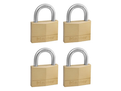 Master Lock Solid Brass 50mm Padlock 5-Pin - Keyed Alike x 4 - Signet
