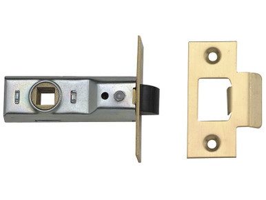 UNION Tubular Mortice Latch 2648 Polished Brass 64mm 2.5in Box - Signet