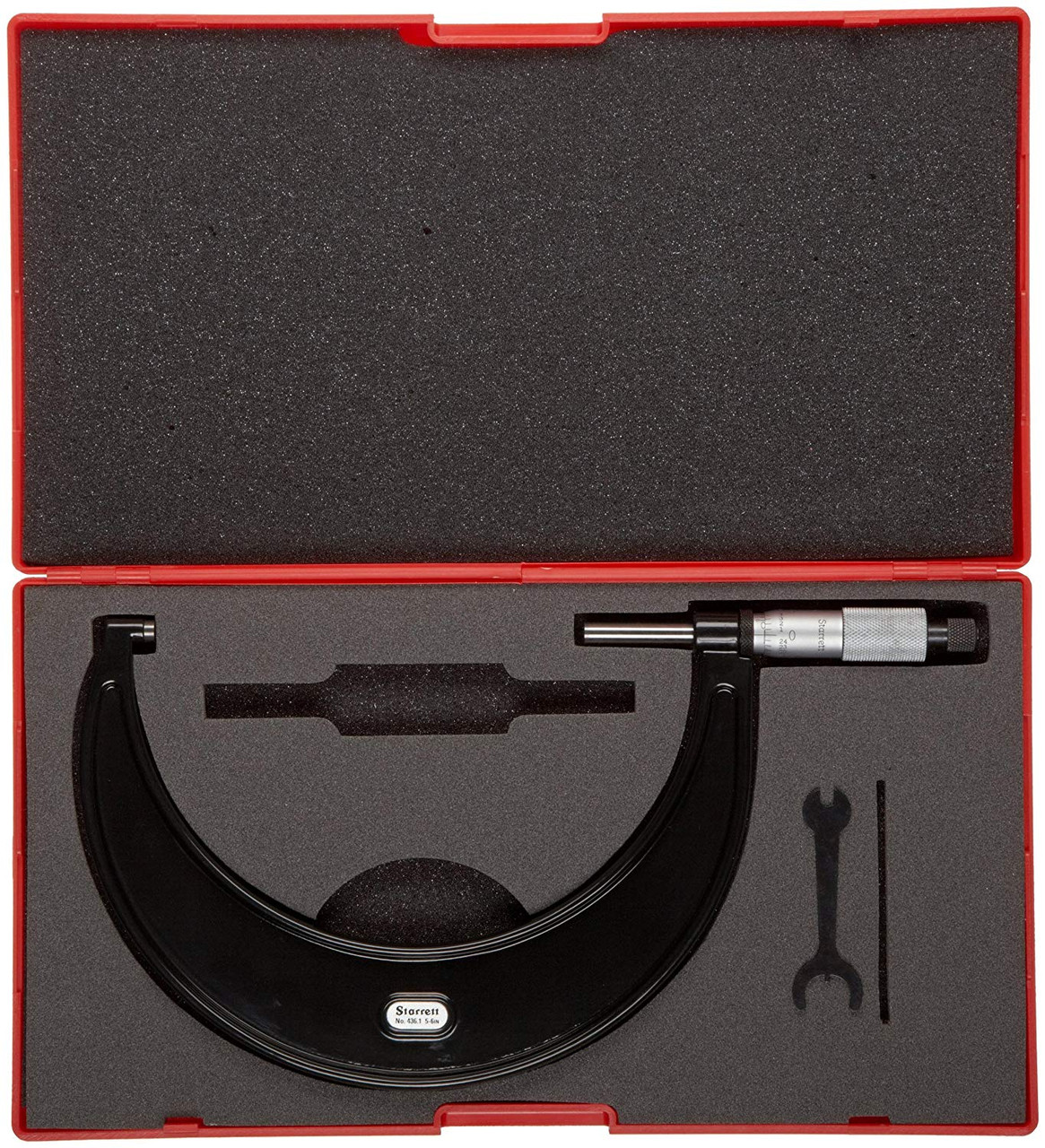 Starrett T436.1XRL-5 Outside Micrometer, Ratchet Stop, Lock Nut ...