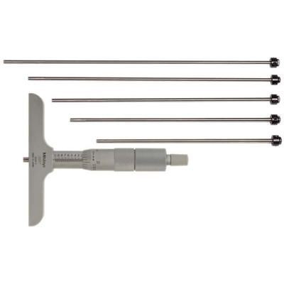 Mitutoyo 129-150 Vernier Depth Gauge, Interchangeable Rods, Micrometer ...
