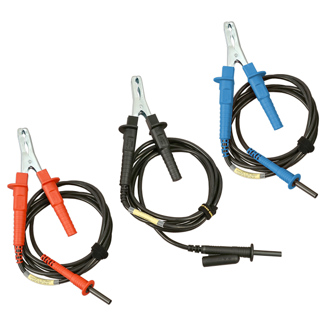 AEMC Lead Set of 3, 25 ft Color-coded 5kV Safety with Integral Hippo ...