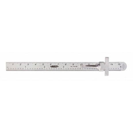POCKET RULE WITH SLIDING CLIP, range 150mm/6", graduation 1mm, 1/64 ...
