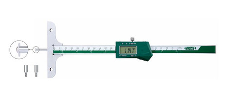 INSIZE ELECTRONIC DEPTH GAGES WITH ROUND DEPTH BAR, range 0-4"/0-100mm ...