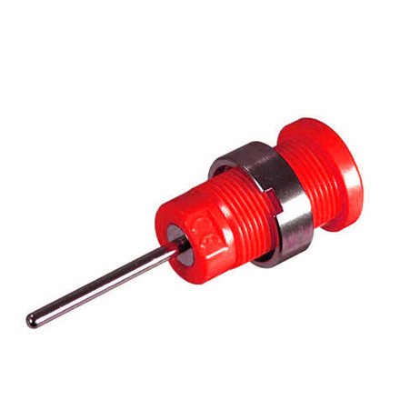 Cal Test 4mm Safety Jack, Long Pin - Panel, Red|TestEquipmentUSA