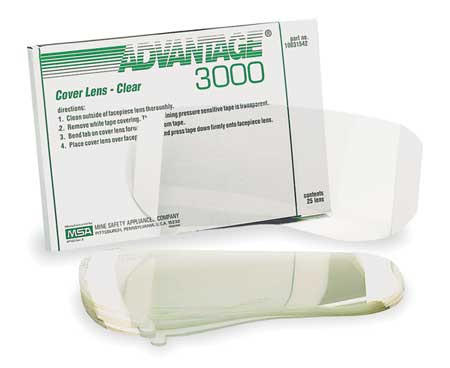 MSA 10031542 Cover Lens, Adv 3000, Clear, 25/Pkg|TestEquipmentUSA