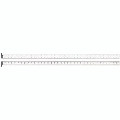 Starrett STEEL RULE, REVERSIBLE HOOK, SPRING-TEMPERED, 36", 4R GRADS ...