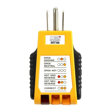 UEI 110V AC OUTLET TESTER W/ IMPROVED RUBBER GRIP|TestEquipmentUSA