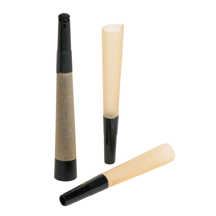 70mm Pre-Rolled Cone - Natural Brown - Black Ceramic Tip (6mm x 26mm ...