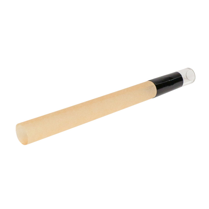 109mm Pre-Rolled Tube Natural Brown Glass tipped with Glossy Black Band ...