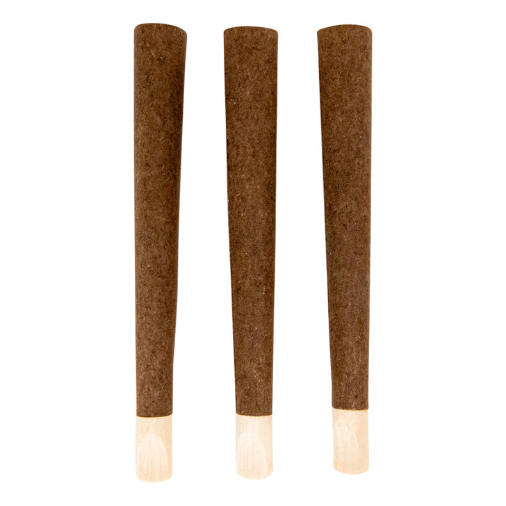 109mm Pre-Rolled Cone Dark Brown Hybrid Hemp Wrap with Wood Tip (9mm x ...
