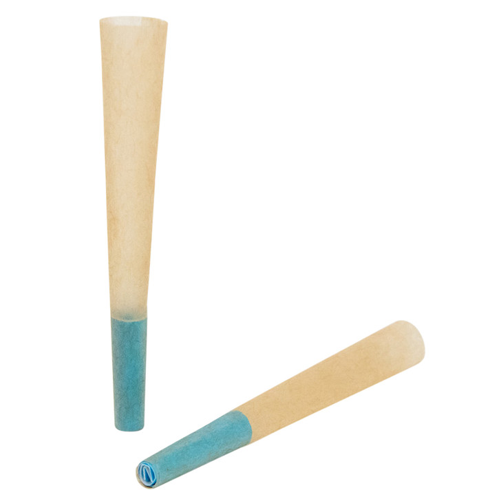 70mm/21mm Blue Tip Natural Brown Pre-Rolled Cones [1200 per Case ...