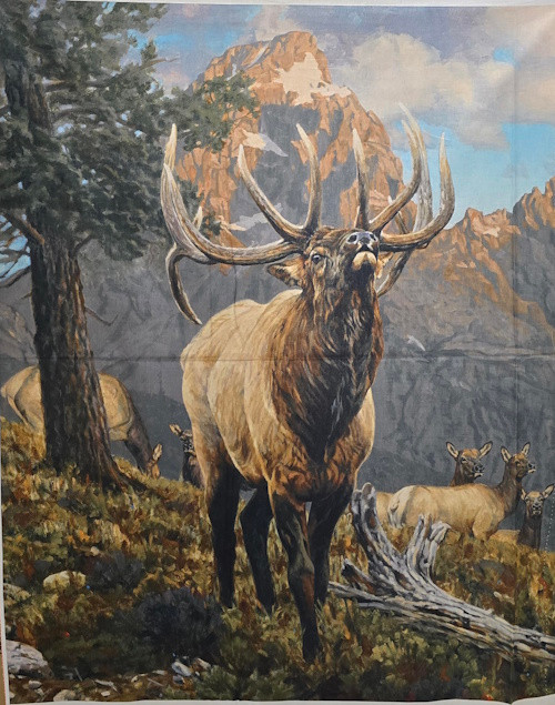 Grand Elk Fabric Panel - 36" x 43" - PD15980 (#123) - Majestic in ...