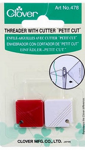 "Petit Cut" Needle Threader and Cutter - 2ct - #478 - Clover Needlecraft