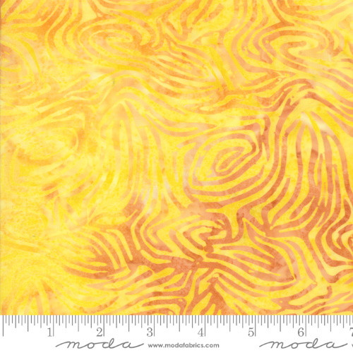 Assorted Yellow Wavy Lines Print Batik Fabric - 4353-18 - Maui Batiks ...
